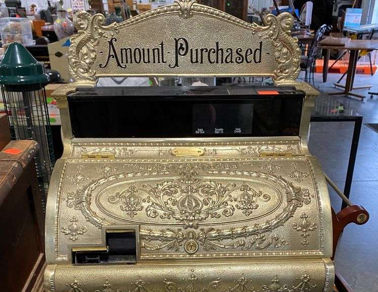 Really beautiful National cash register, very heavy, ornate metal ...