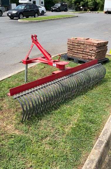 King Kutter Yard or York Rake -point tractor hitch type, 7 foot angle ...