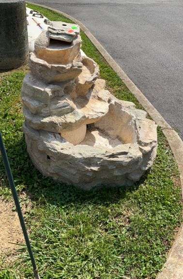 Four tier faux rock water fountain, 27”H x 28”W, works per consigner ...