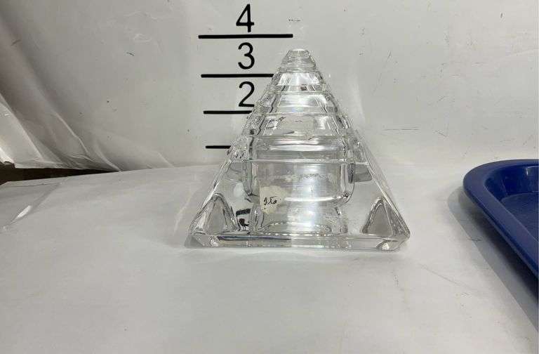 Glassware- clear glass fair lamp, oval covered dish 8in, crystal ...