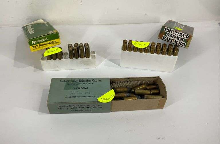 Mixed ammo, remington 222 50gr soft pt 8 rounds, Pmc 223A/d 5.56mm ball ...