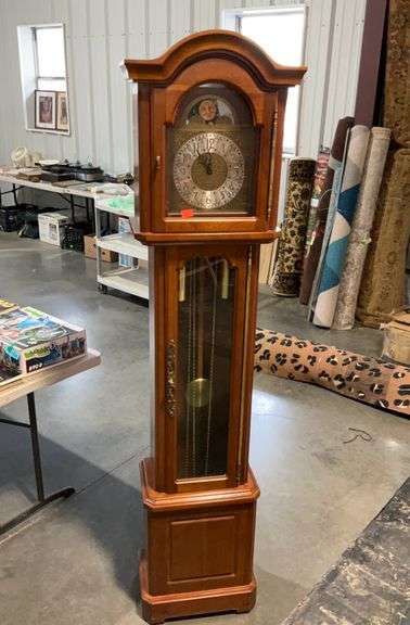 Daneker Fallston Maryland wood grandfather clock. Will need adjustments to keep running. 6’5 ...