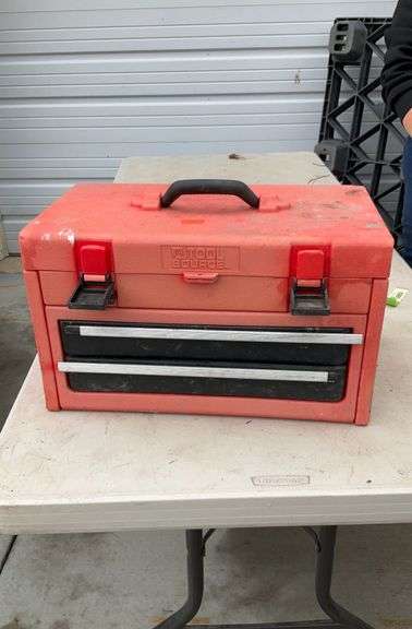 Tool source poly toolbox, with side handles and top handle, 11”H 18”L x ...