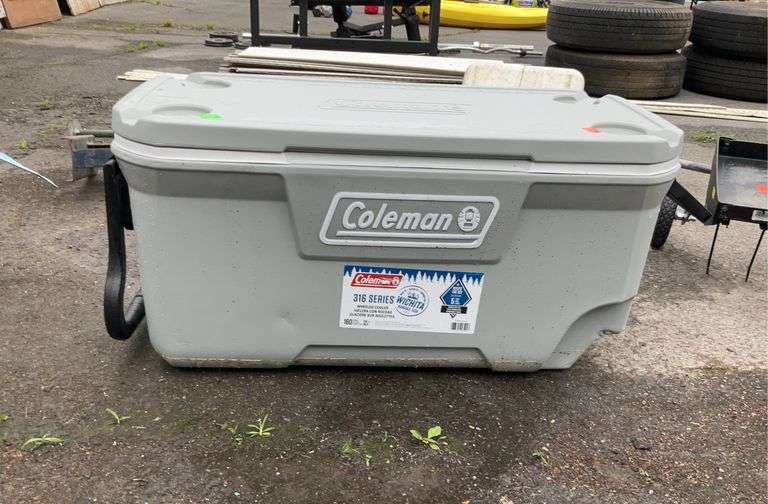 Coleman cooler, holds up to 160cans, to poly grip drop handles - Hash ...