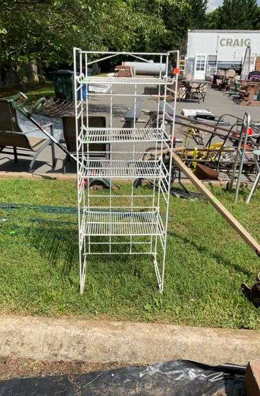Four tier wire shelving unit, 53”H x 18”L x 15”W - Hash Auctions