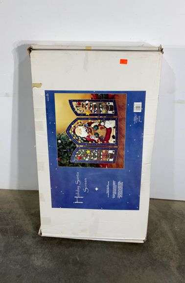 Holiday Santa fireplace screen, in box - Hash Auctions