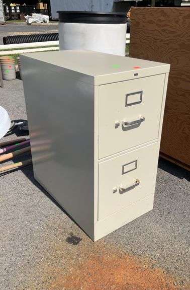 Two drawer filing cabinet, metal body - Hash Auctions