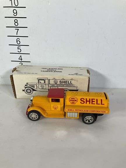 1931 Sterling Shell die cast Tanker bank, in box - Hash Auctions