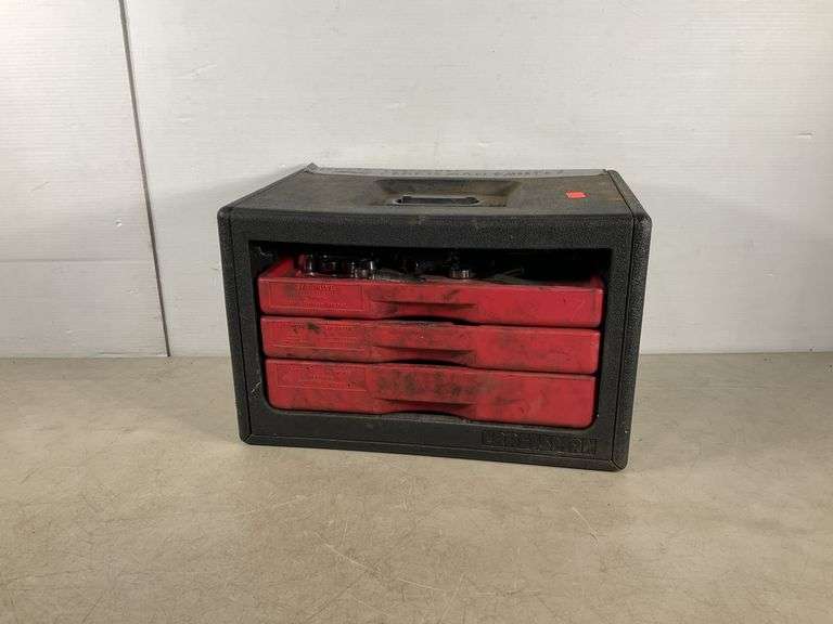 Craftsman poly toolbox with tools, mostly sockets and combination ...