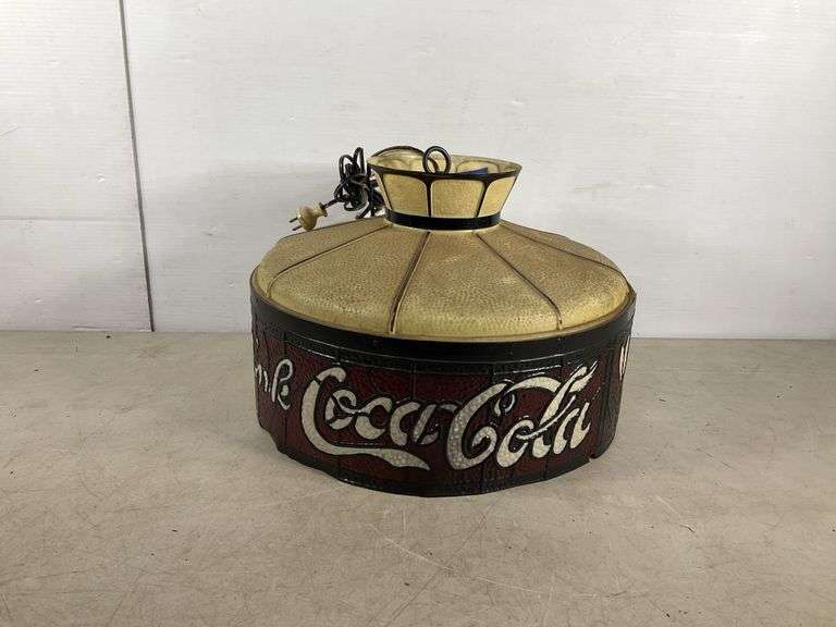 Poly stained-glass-look Coca-Cola hanging light fixture, 16x11” - Hash ...