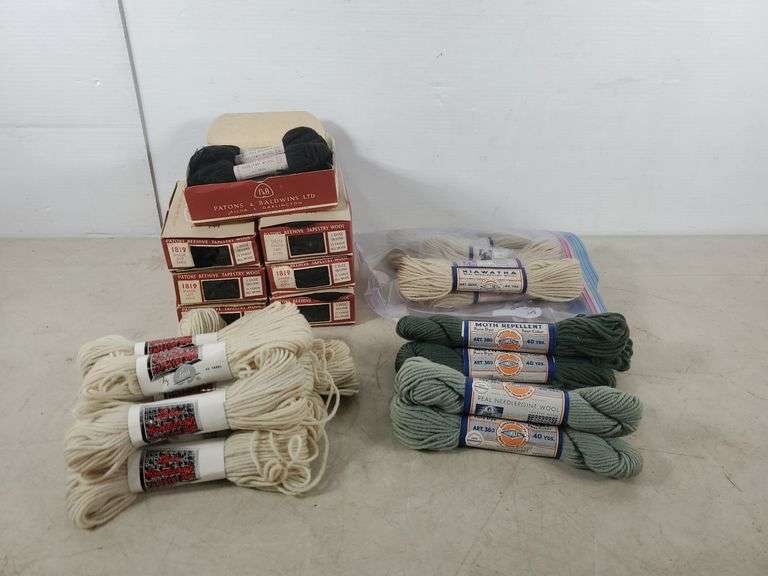 Group of moth-resistant wool tapestry and needlepoint yarn, neutral ...
