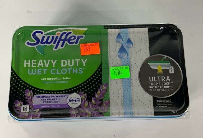 Swiffer heavy duty lavender Febreze wet cloths. - Hash Auctions