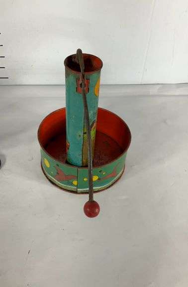 Vintage Shoot A Loop marble game and a toy pump and well. - Hash Auctions