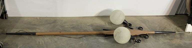 Mid century floor to ceiling spring loaded double pendant lamp - Hash ...