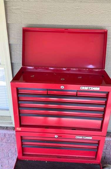 Craftsman 3 piece tool chest 14 drawer with 4” casters. 5’ tall x2’3 ...