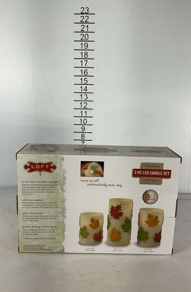 3pc fall LED candle set flameless with timer. - Hash Auctions