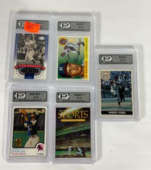 Graded Baseball card lot. 8.5 or better PGC. Hank Aaron,Whitey Ford, Ed ...
