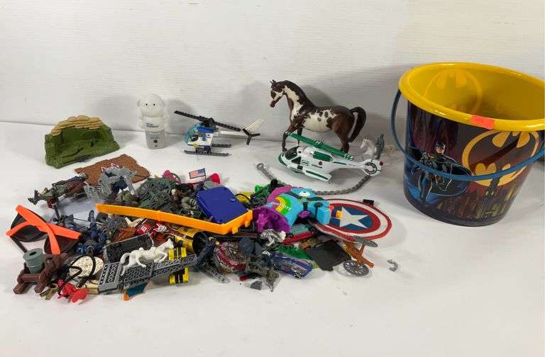 Bucket o’toys, Batman bucket, Breyer horse, Fortnite Nerf gun, action ...