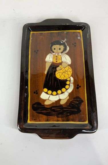 Kohler Biel Handarbeit (handmade) Swiss Pottery wall plate 9in long 5 ...