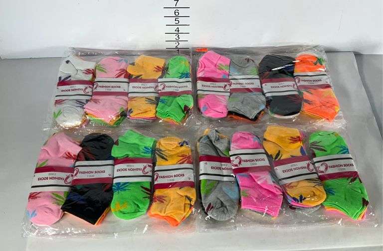 Four packs of fashion sock. (Each pack is a total of 12 socks). - Hash ...