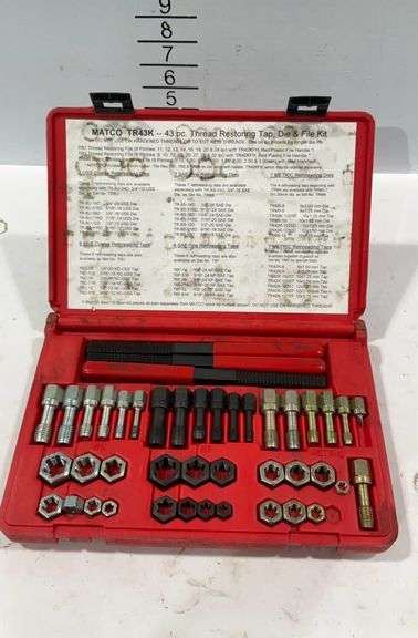 Marco Tools thread restoring tap, die, and file set. - Hash Auctions