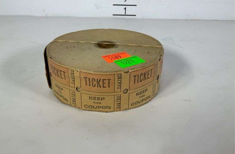 Raffle ticket double stub roll. - Hash Auctions