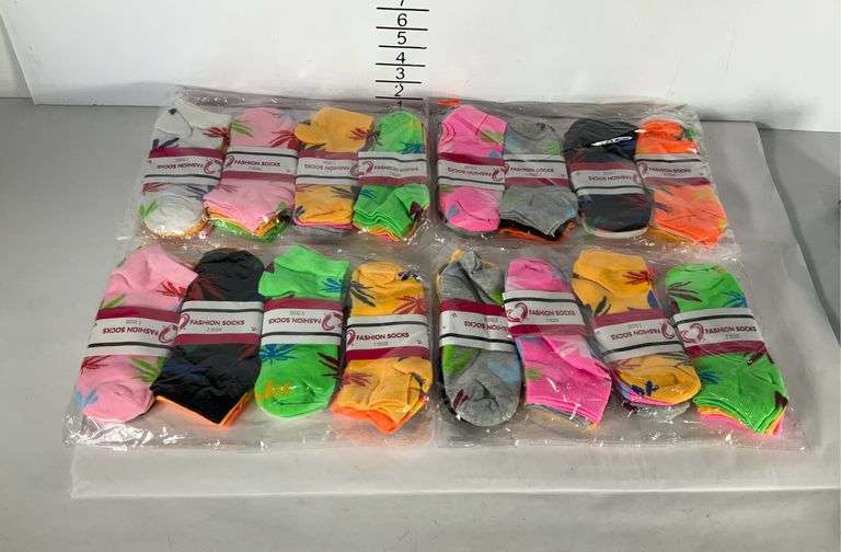 Four packs of fashion sock. (Each pack is a total of 12 socks). - Hash ...