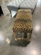 Leopard print ottoman 3”x16”x18” - Hash Auctions