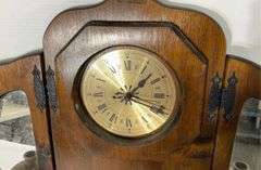 Three panel wall clock with candle holders, battery operated, 23.5in ...