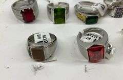 Eleven costume rings, mixed sizes - Hash Auctions