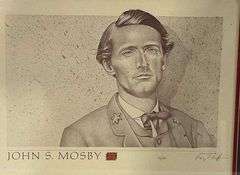 Framed print, John S. Mosby, signed and numbered, 21x17 - Hash Auctions