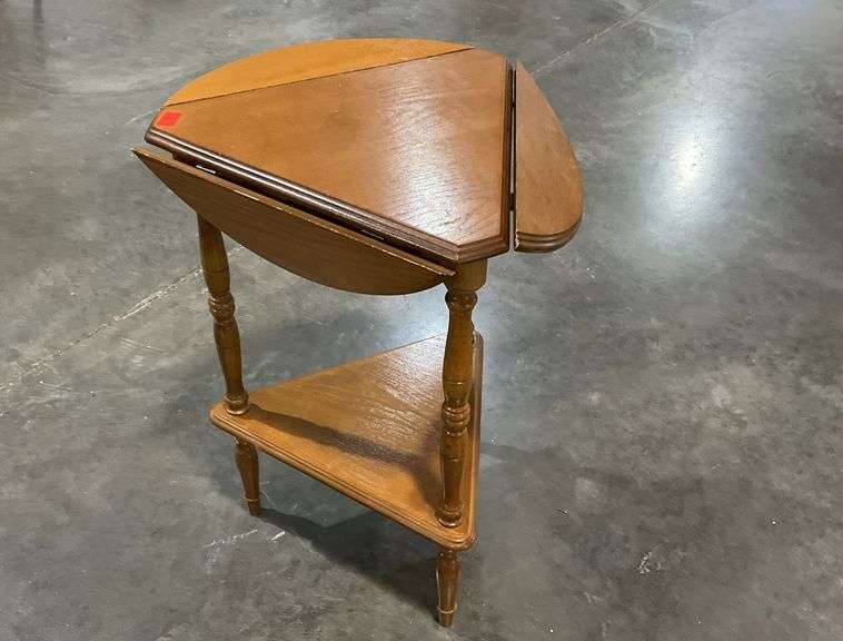 Drop leaf triangle Side stand, 26” tall - Hash Auctions