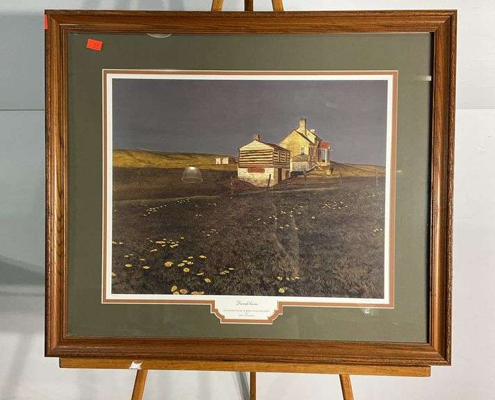 John Chumley print, framed, dated and numbered, Dandelions, Belle Grove ...