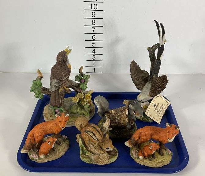 Group of Homco and J Byron animal figurines. Tray not included. - Hash ...