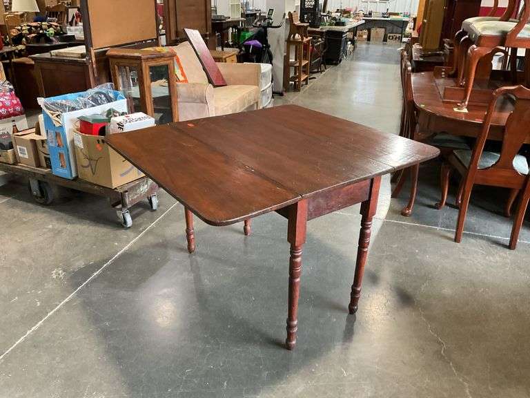 Antique Drop Leaf Table, pine made 42” with center 18” and 14” drop ...
