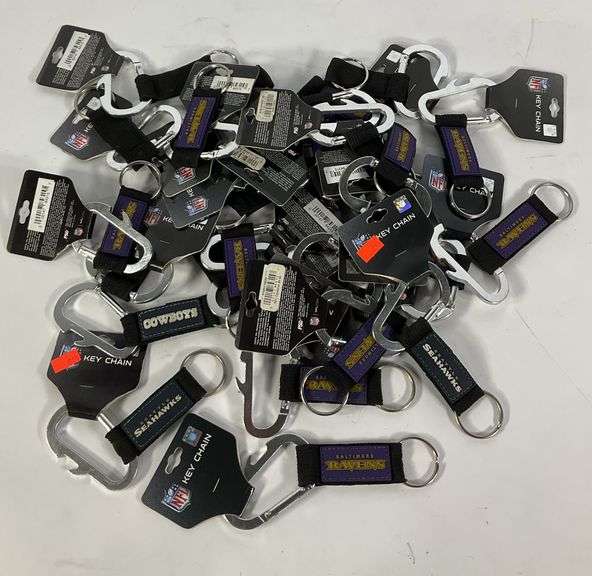 NFL keychains. Mostly Baltimore Ravens. - Hash Auctions