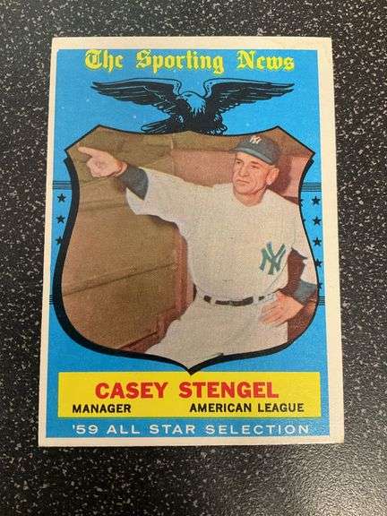 1959 Topps Baseball Card: All Star Selection Casey Stengel - Hash Auctions
