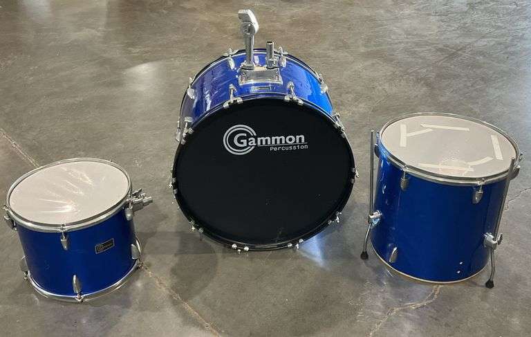 3-pc Gammon Base Drums lot, drum condition as shown - Hash Auctions