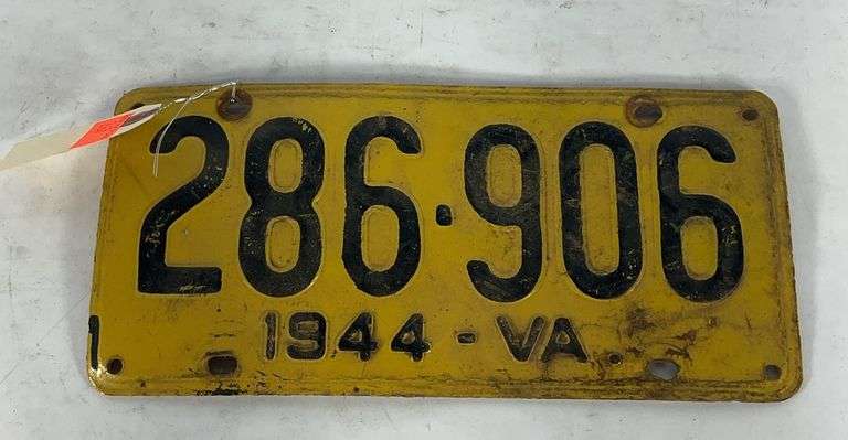 Card board like material 1944 VA license plate, this is not metal ...