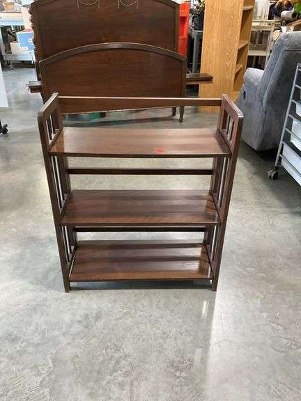Bookcase three shelves, foldable type, 28x34” high - Hash Auctions