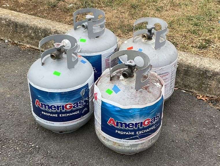 Four Propane Tanks, these tanks are mostly full going by the weight as ...
