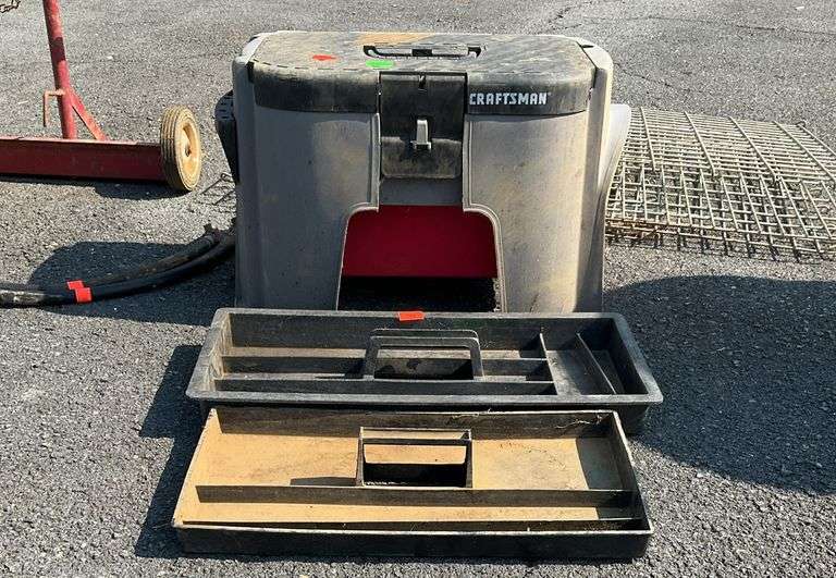 Craftsman step stool/storage bin, and Rubbermaid poly tool divider tray ...