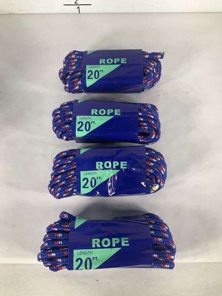 Four packs of 20ft rope. - Hash Auctions