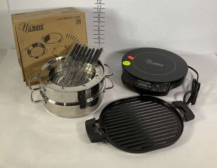 NuWave induction cooktop, powers on. Induction cookware fondue set and ...