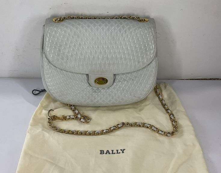 Bally white quilted leather shoulder bag with dust bag, has some ...