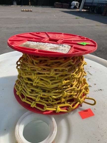 Reel of chain, yellow poly coated - Hash Auctions