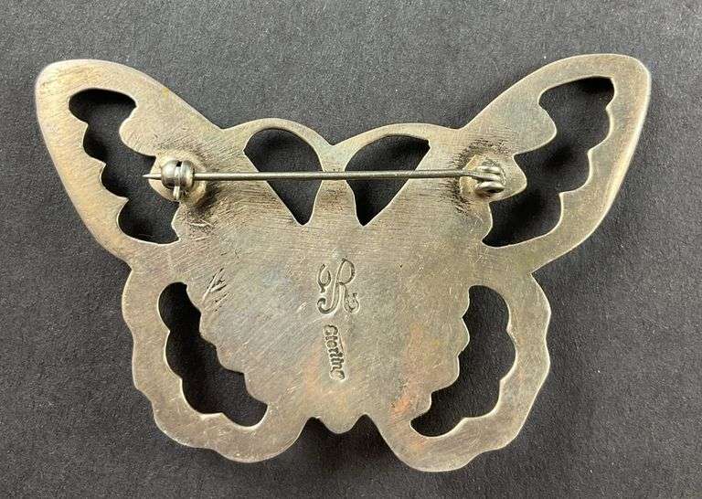 Sand Cast Turquoise Butterfly Pin - Artist Signed Sadie Randolph “R” 26 ...