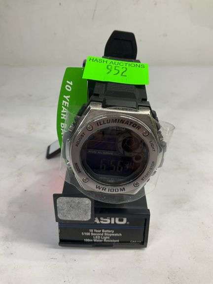 Casio wrist watch , illuminator WR100M, working - Hash Auctions