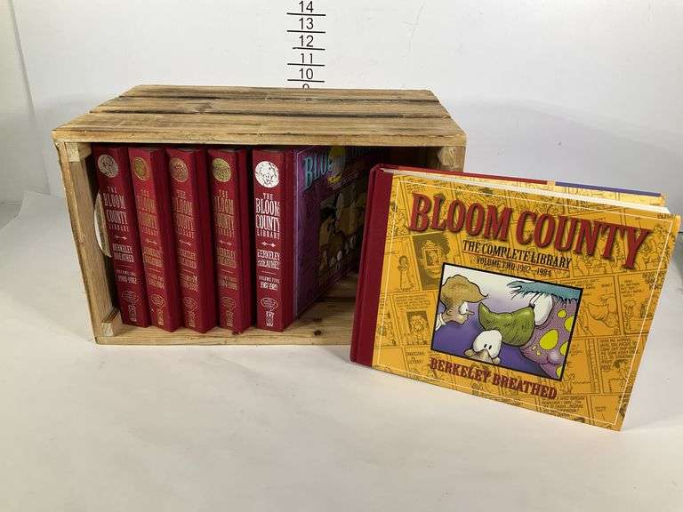 Six volume Bloom County Library books in wood crate. - Hash Auctions