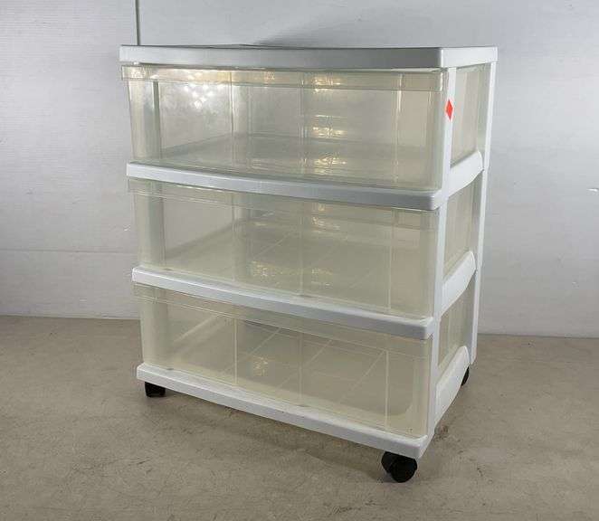 Iris 3-drawer poly organizer on wheels, 21x15x25.5” - Hash Auctions